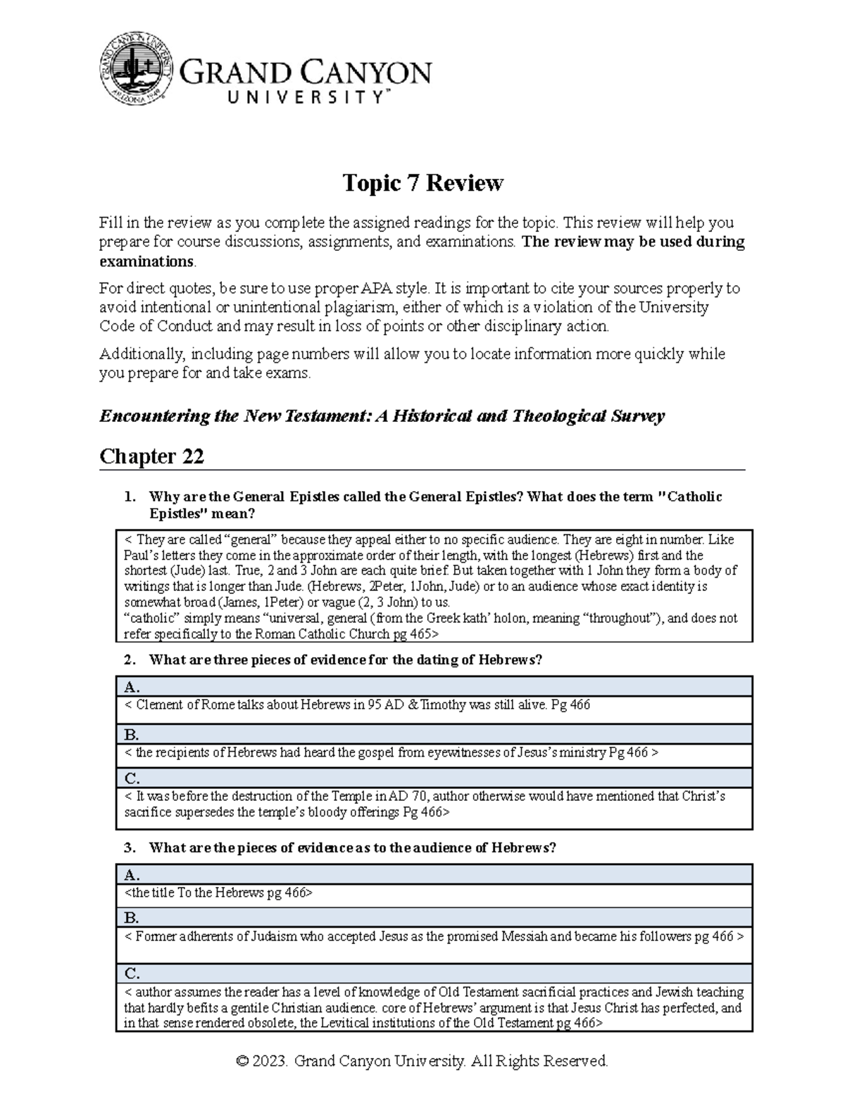 BIB 107 RS T7Review - study guide - Topic 7 Review Fill in the review ...