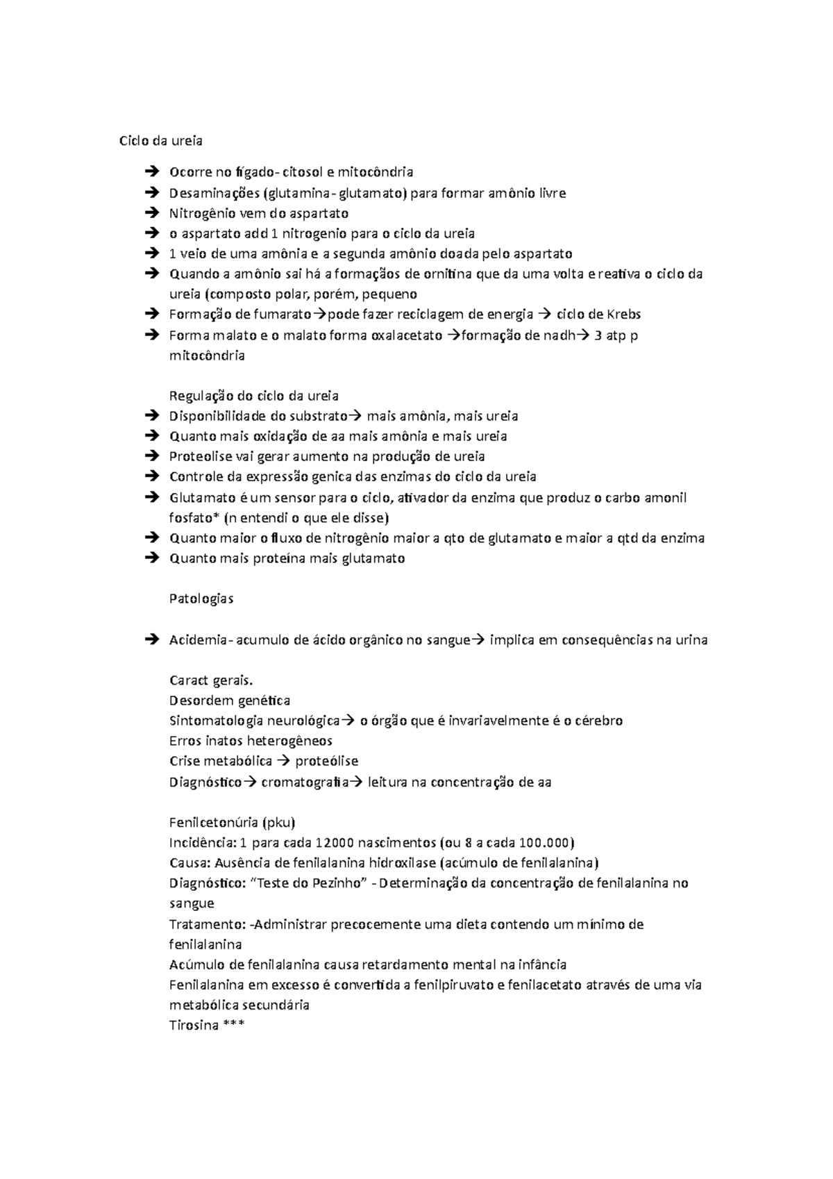 Ciclo da ureia - Ciclo da ureia Ocorre no fígado- citosol e mitocôndria ...