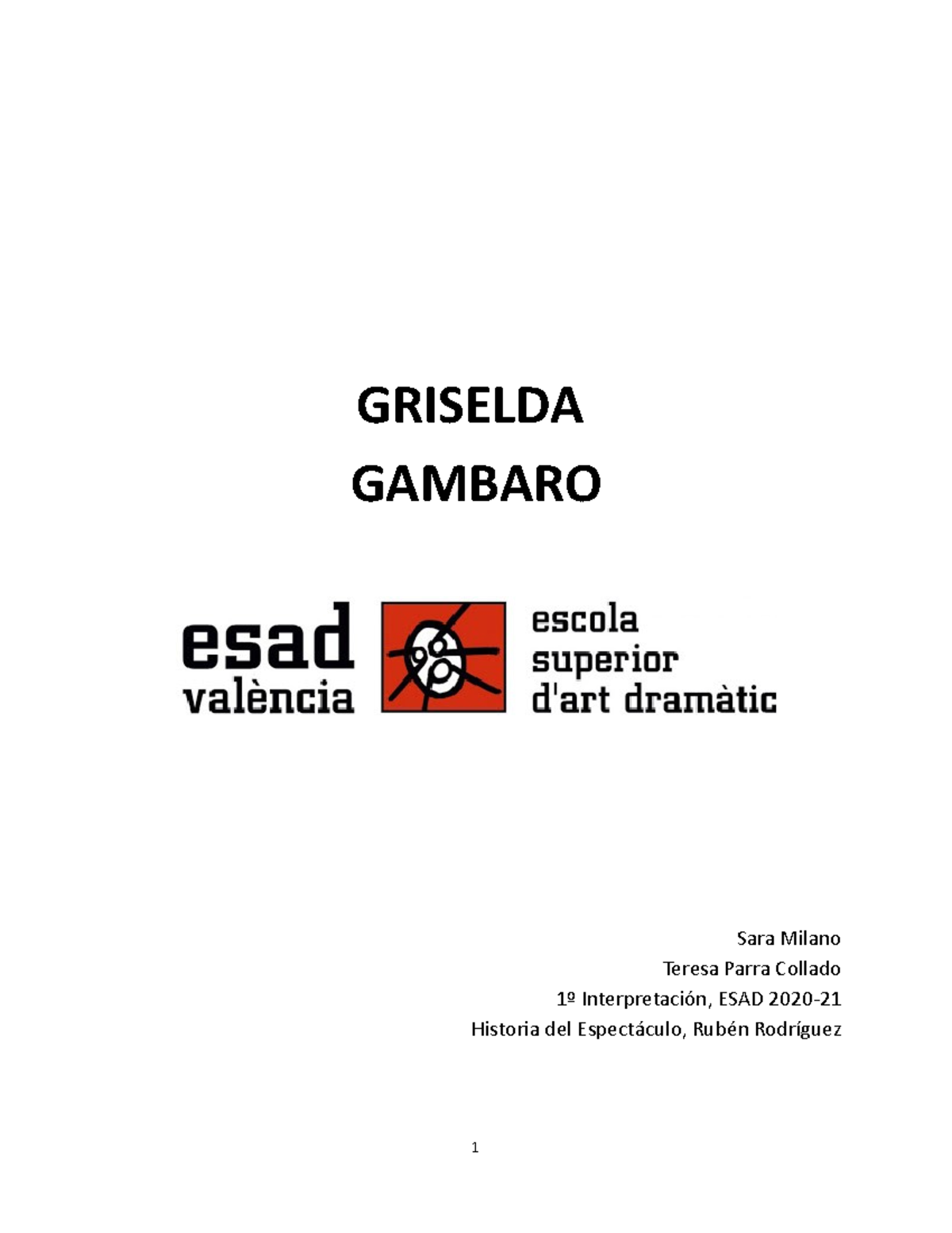 Griselda Gambaro. Narrativa, teatro e ideología - GRISELDA GAMBARO Sara ...