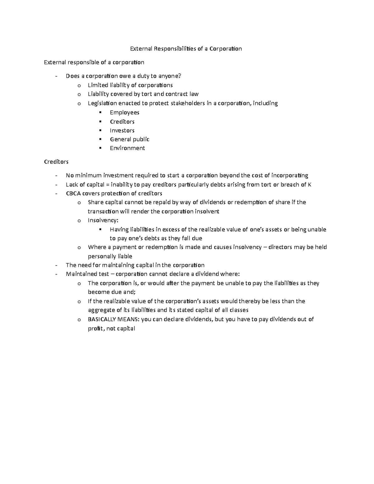 External Responsibilities of a Corporation - External Responsibiliies ...