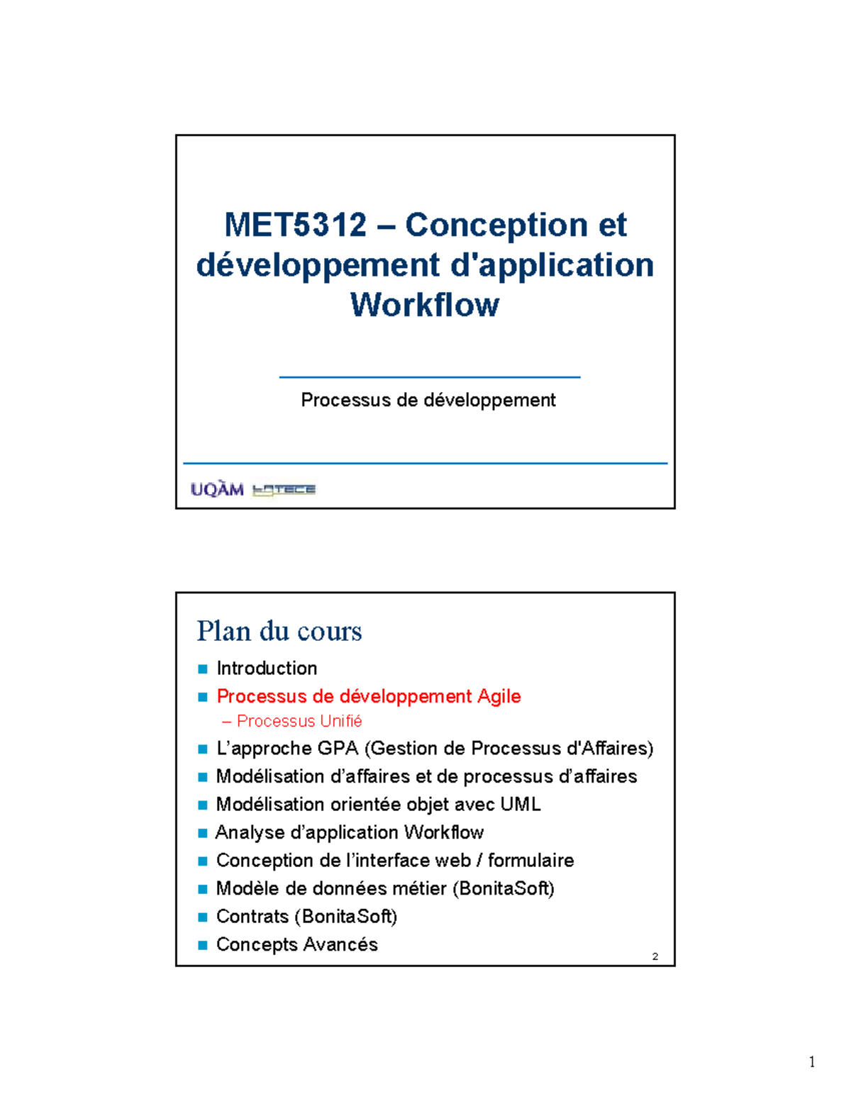 3-Processus Unifié - fini ca le plus vite possibnle - MET5312 ...
