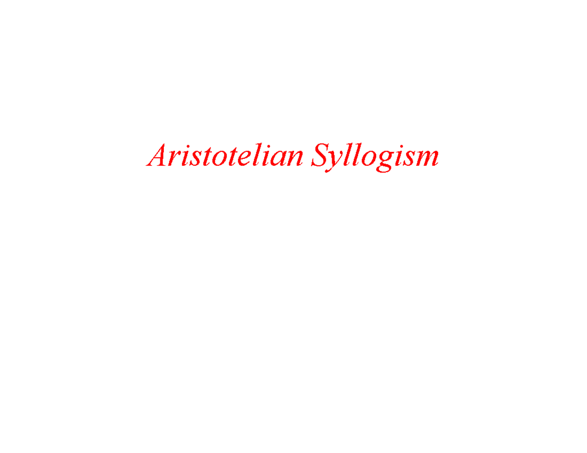 Syllogism in Western Logic and Hindu Philosophy - Aristotelian ...