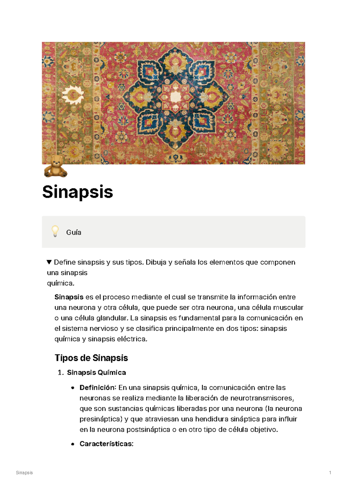 Sinapsis - Full Chat GPT - 🧸 Sinapsis 💡 Guía Define sinapsis y sus ...