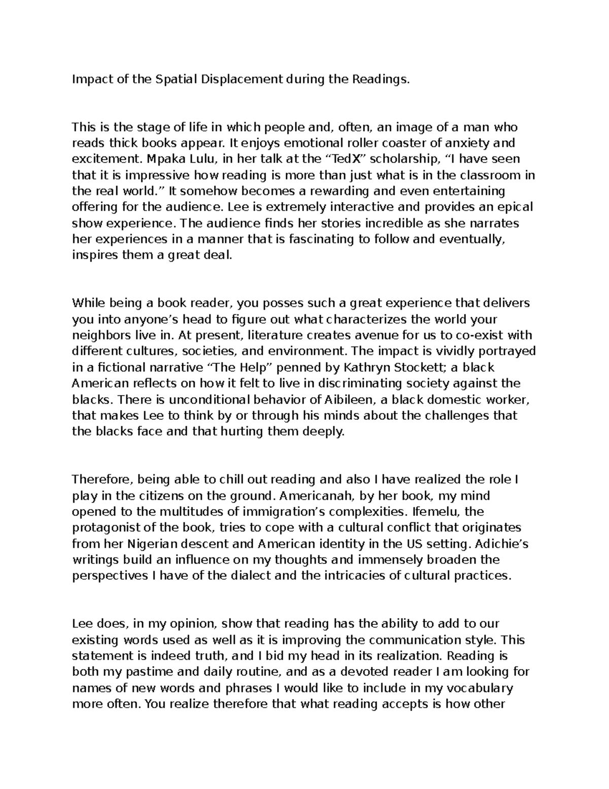 Impact of the Spatial Displacement during the Readings^ - This is the ...