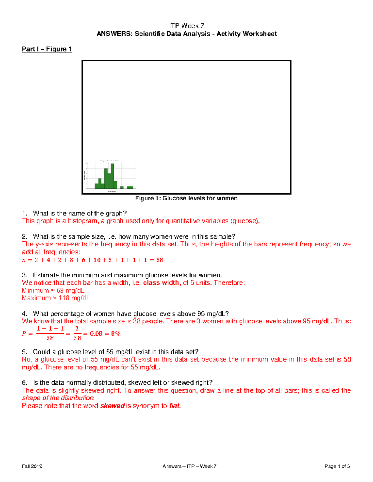 Answers-ITP-Week 7- Scientific Data Worksheet - ITP Week 7 ANSWERS: Scientific Data Analysis ...