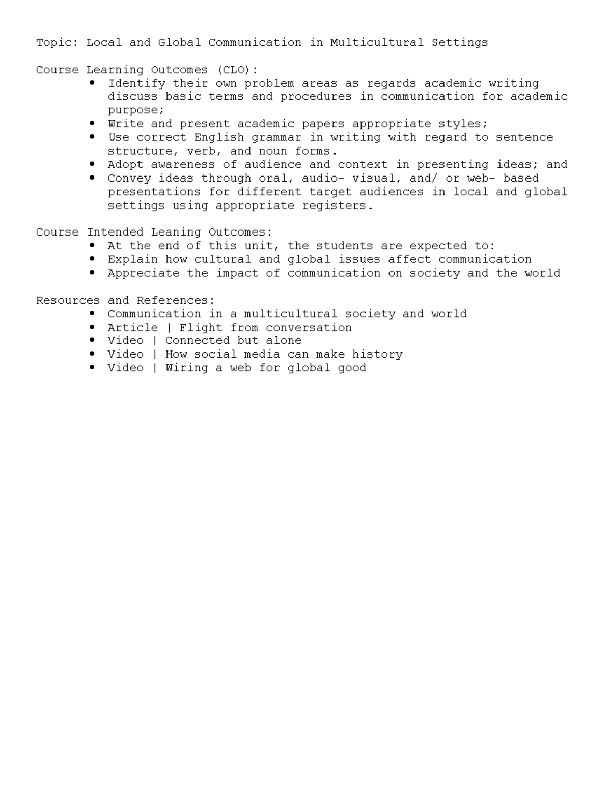 Local and Global Communication in Multicultural Settings - Adopt ...