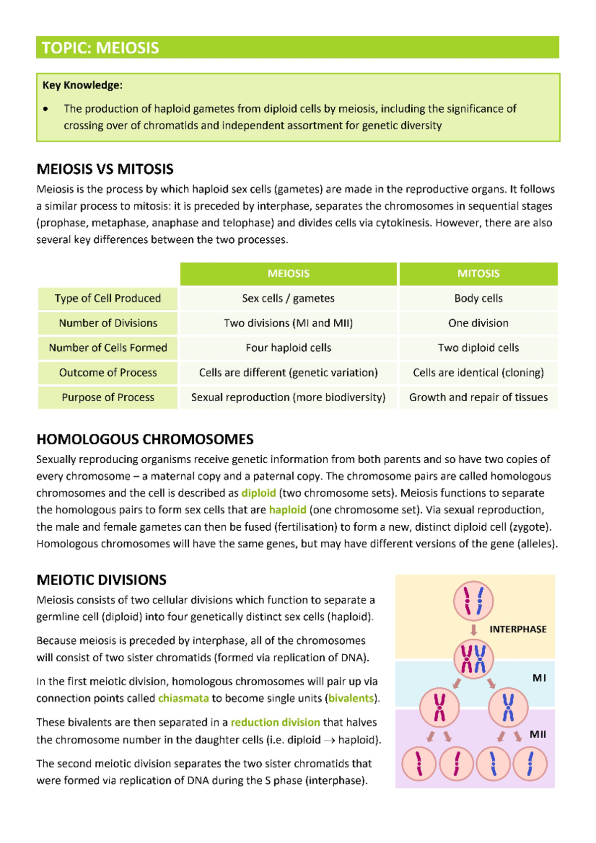 Meiosis - Gene interaction in plant breeding and genetics - Studocu