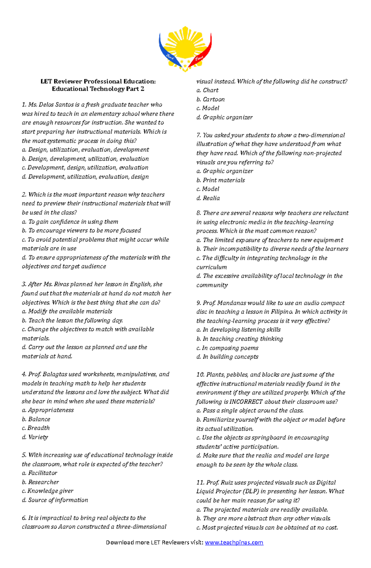 Educational Technology Part 2 - LET Reviewer Professional Education ...