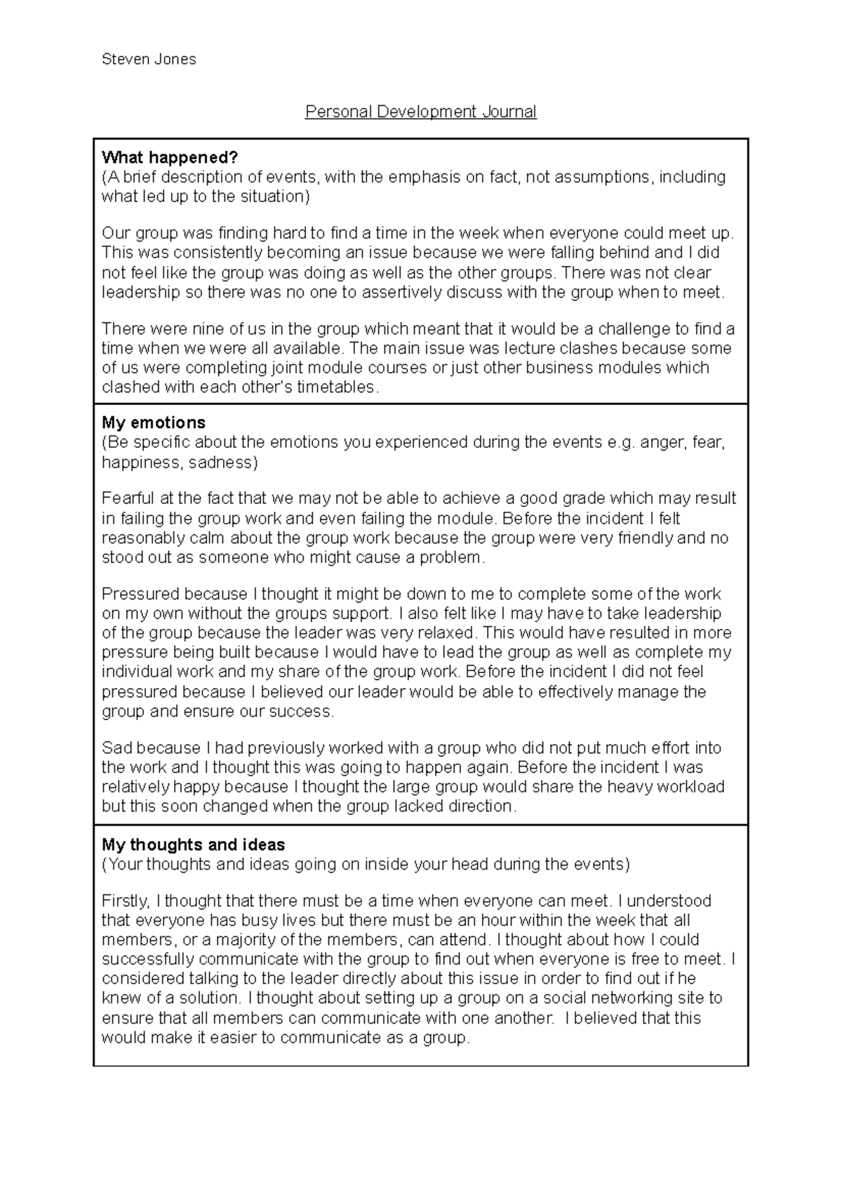 Personal Development Journal - Steven Jones Personal Development ...