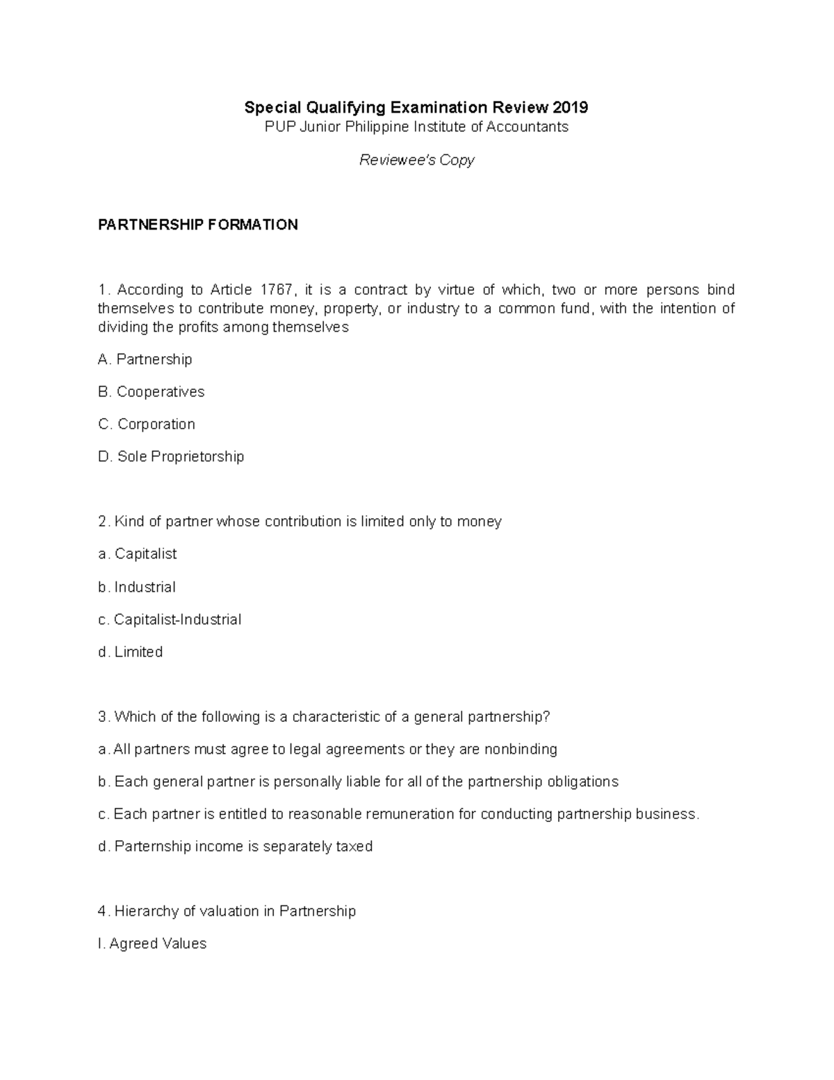 1 - management - Special Qualifying Examination Review 2019 PUP Junior ...