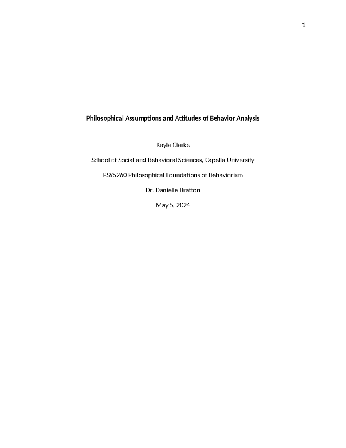 Psy5260 Assumptions and Attitudes - Philosophical Assumptions and ...