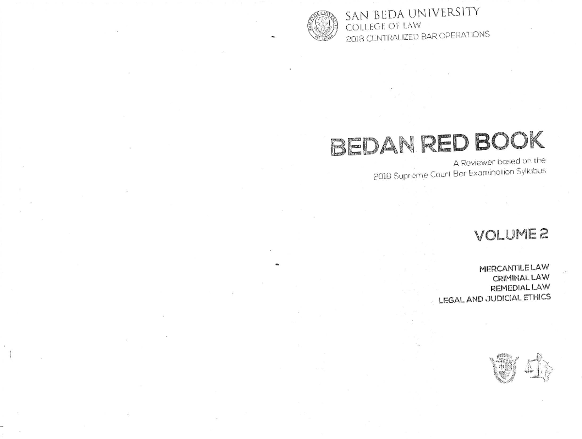 Bedan red book vol2-mercantile-law - Law - Studocu