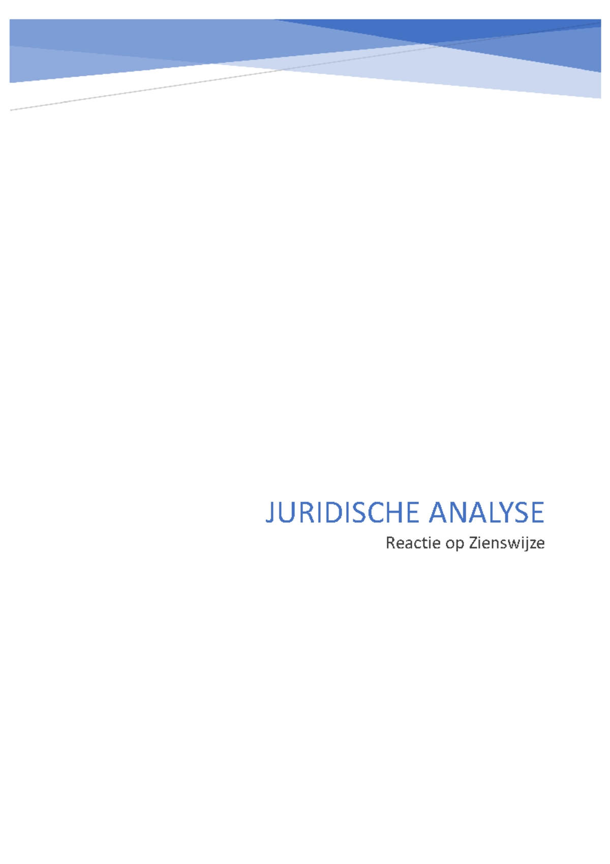 Juridische analyse - JURIDISCHE ANALYSE Reactie op Zienswijze ...