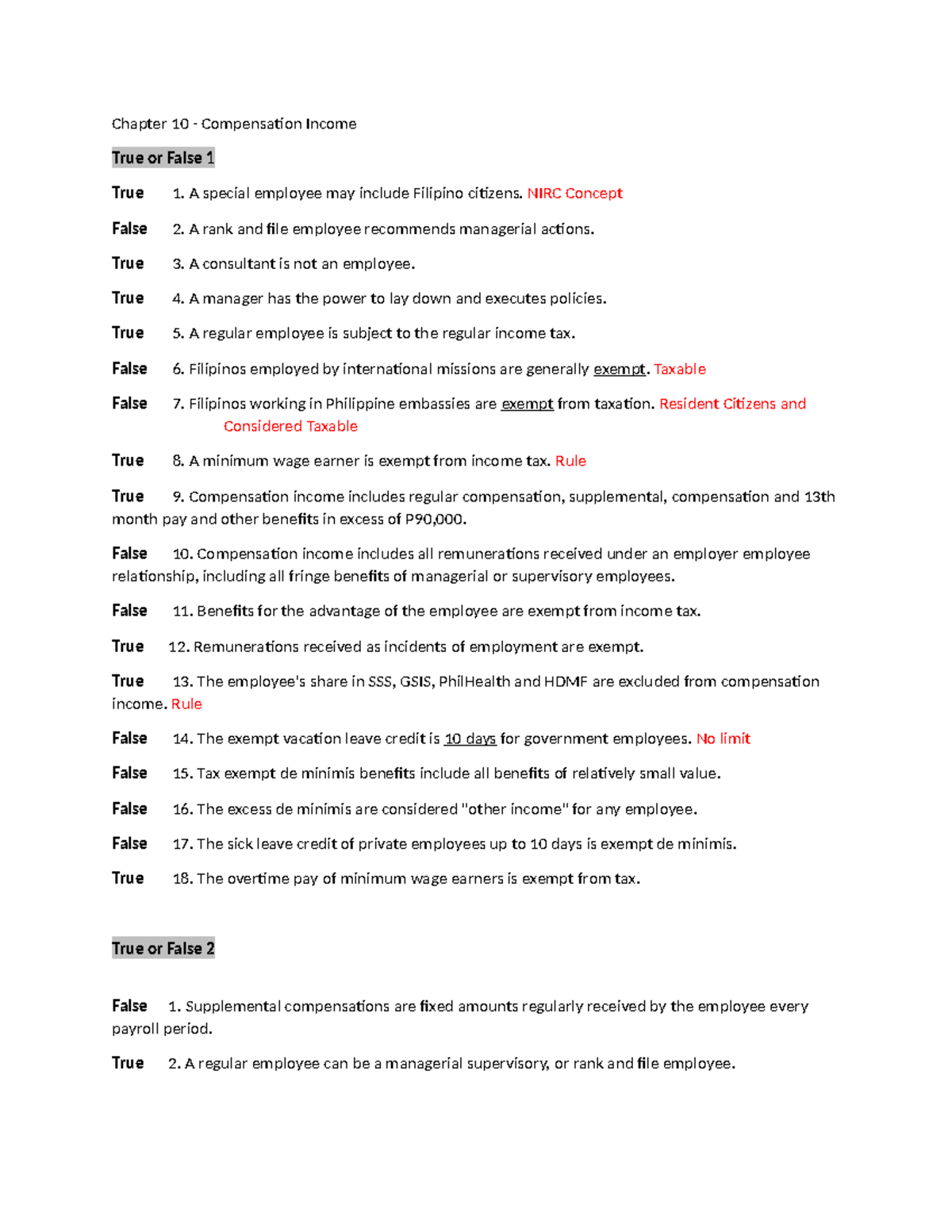 CHAP10 Compensation INC ALL answers - Chapter 10 - Compensation Income ...