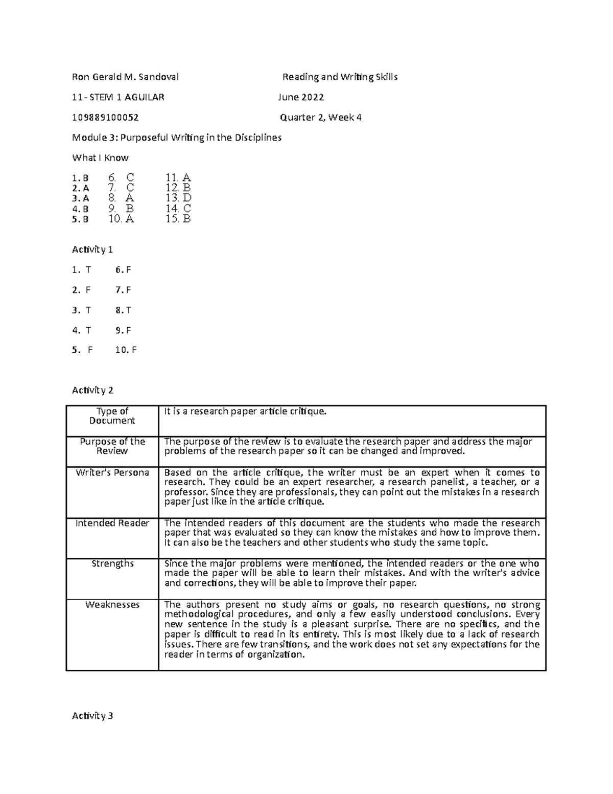 Test Material for Accountancy - Ron Gerald M. Sandoval Reading and ...