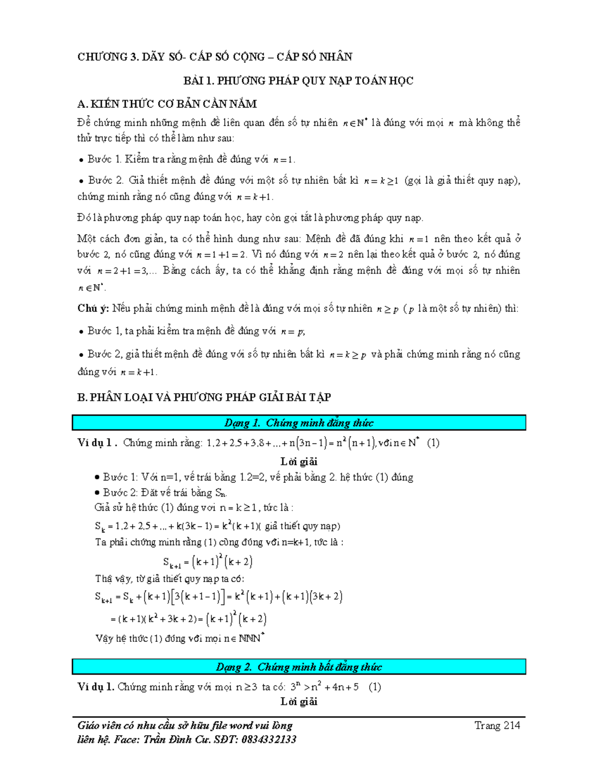 Cap so cong va cap so nhan - Giáo viên có nhu cầu sở hữu file word vui ...