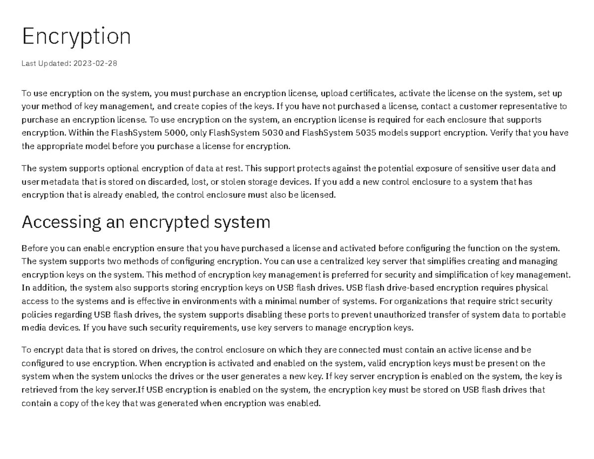 Encryption - IBM Documentation - Encryption Last Updated: 2023-02- To ...