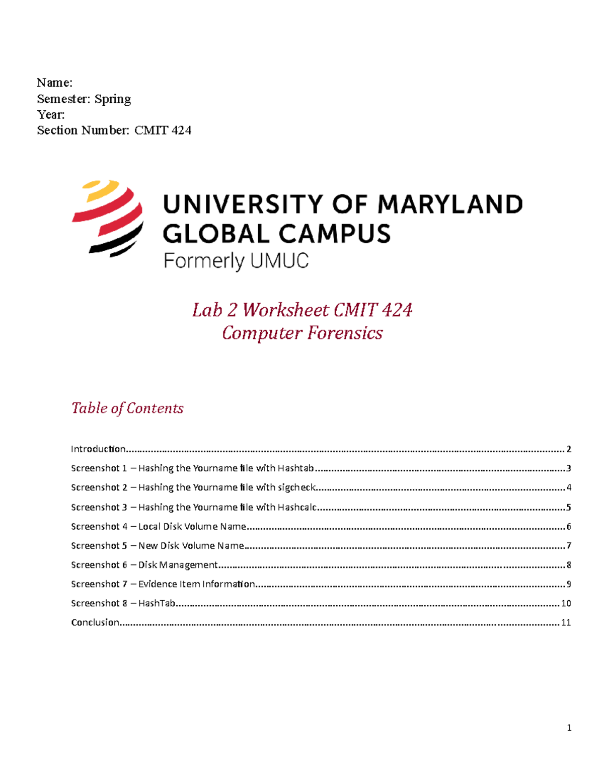 CMIT 424 LAB2 (0) - LAB for week 2 - Name: Semester: Spring Year: Section Number: CMIT 424 Lab 2 ...