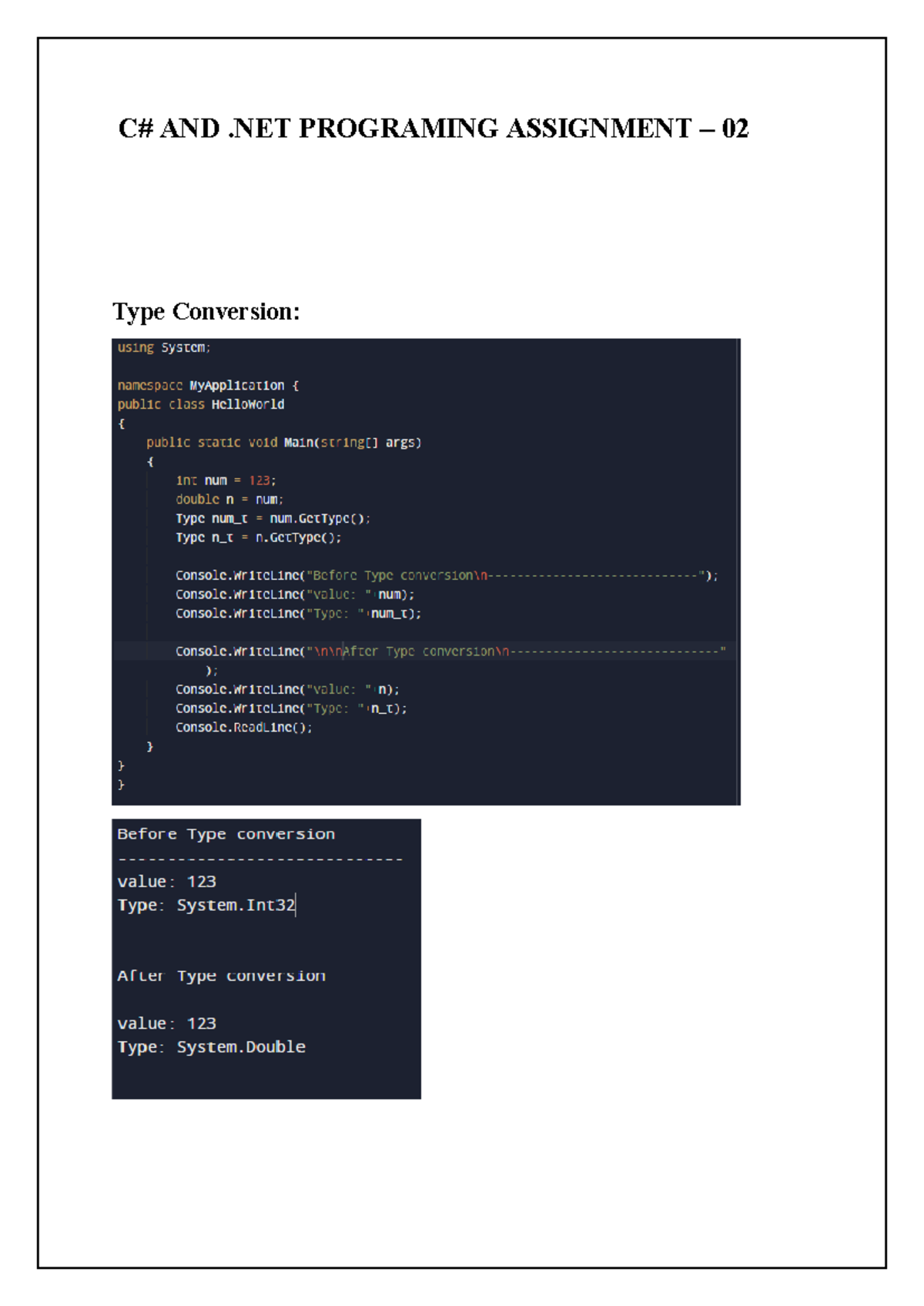 C# qns - This document consists of various c# programs - C# and .Net ...
