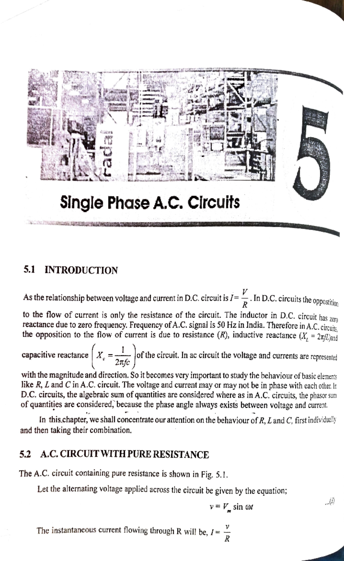 AC ck T with R,L,C - Electronics ckts - Single Phase A. Clrcuits 5 ...