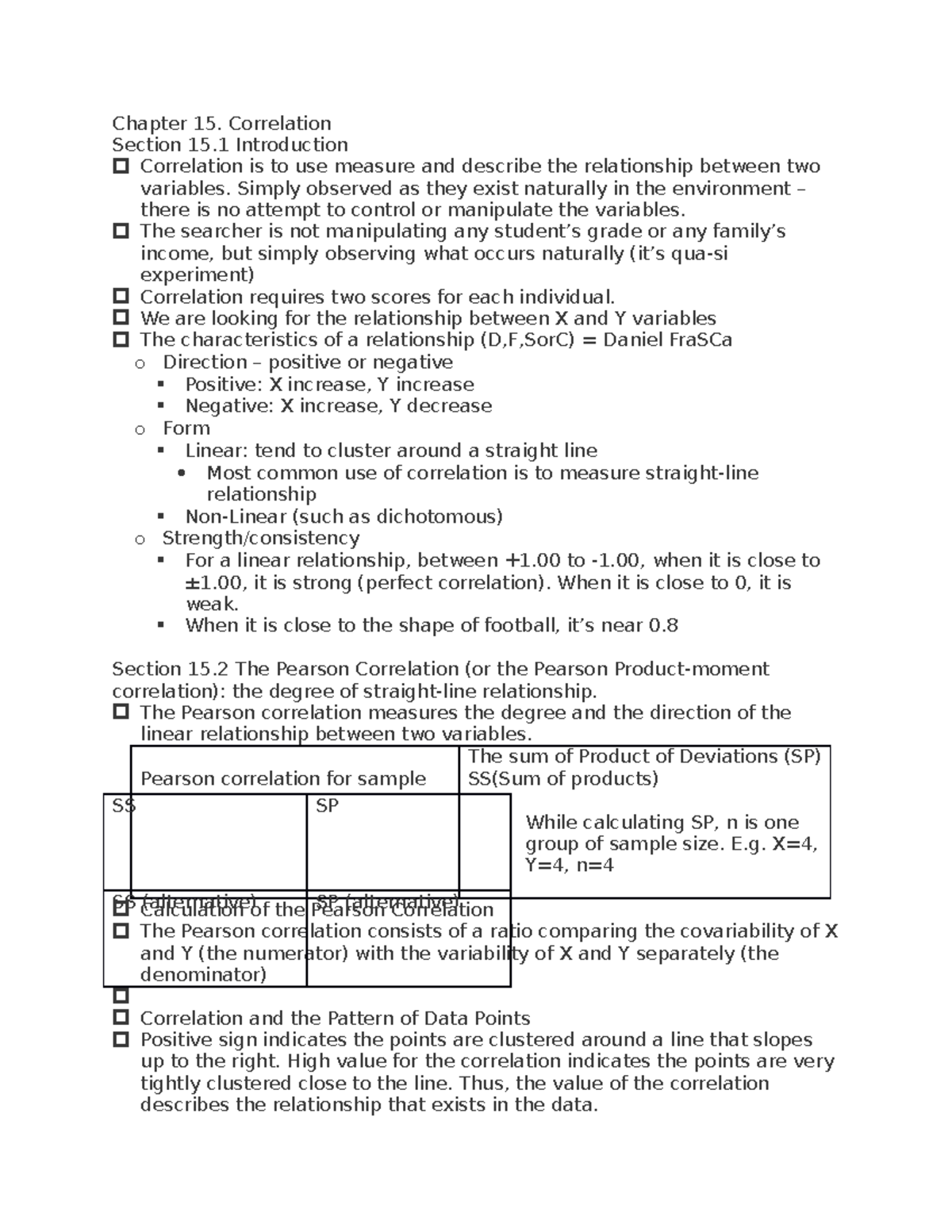 PSYC 2530 Chapter 15 - Chapter 15. Correlation Section 15 Introduction o Correlation is to use ...