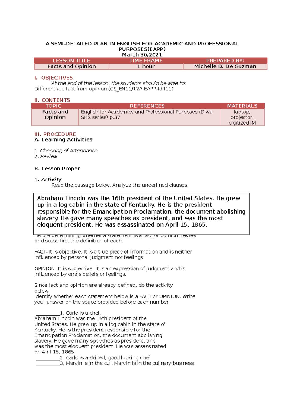 3plan - These document is useful for students taking education course ...