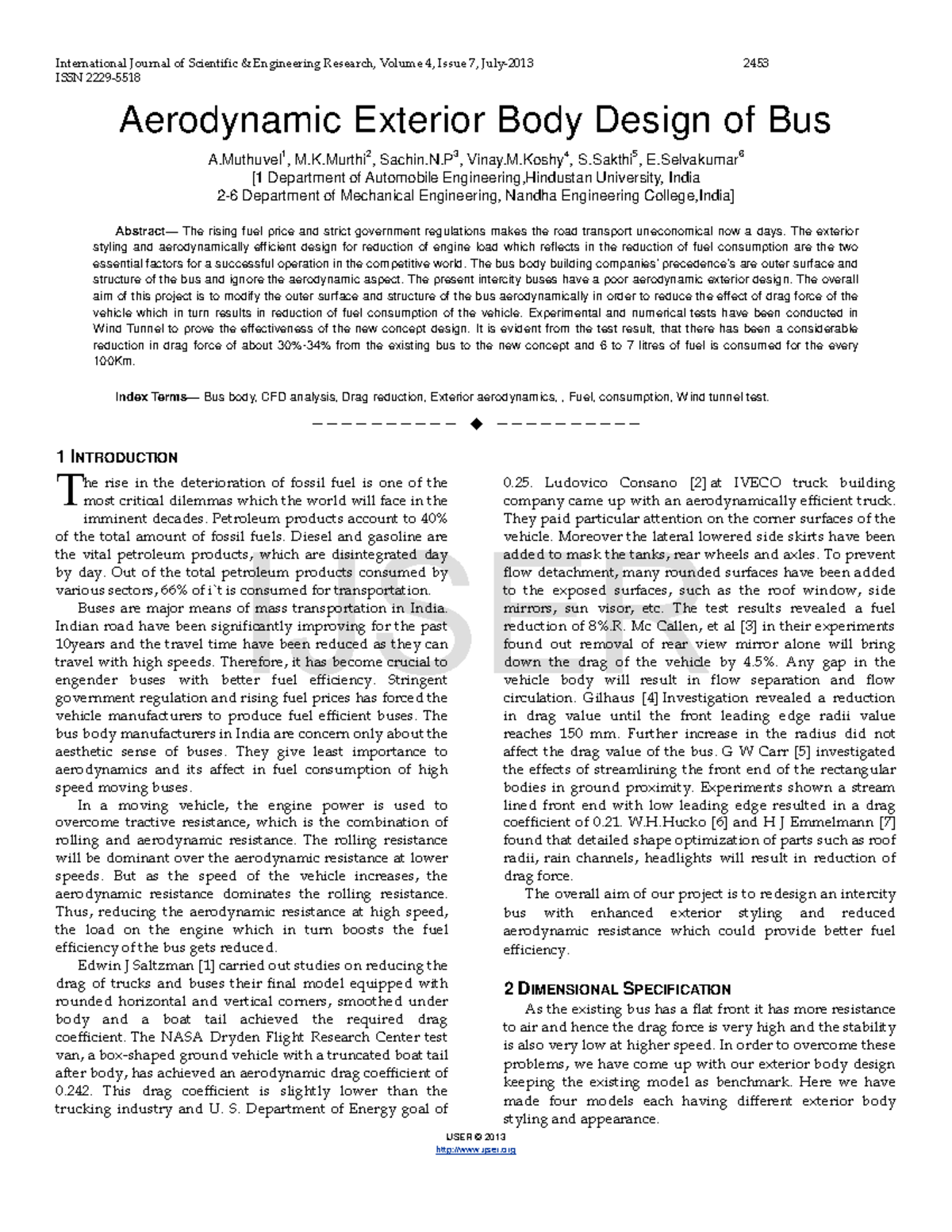 Ref 16 - ####### ISSN 2229- IJSER © 2013 Aerodynamic Exterior Body ...