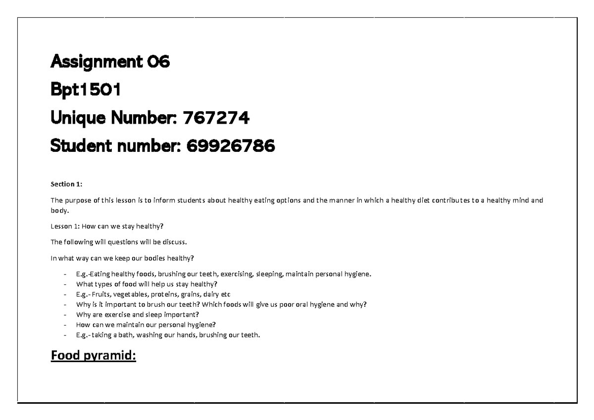 Bpt 1501 lesson plan assignment 06 - Warning: TT: undefined function: 32 Warning: TT: undefined ...