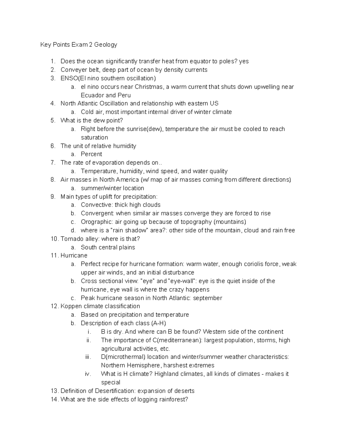 Key Points Exam 2 Geology - Key Points Exam 2 Geology Does the ocean ...