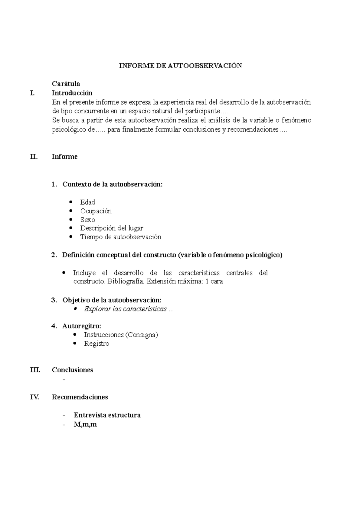 Informe de Autoobservación NYG - INFORME DE AUTOOBSERVACIÓN Carátula I ...