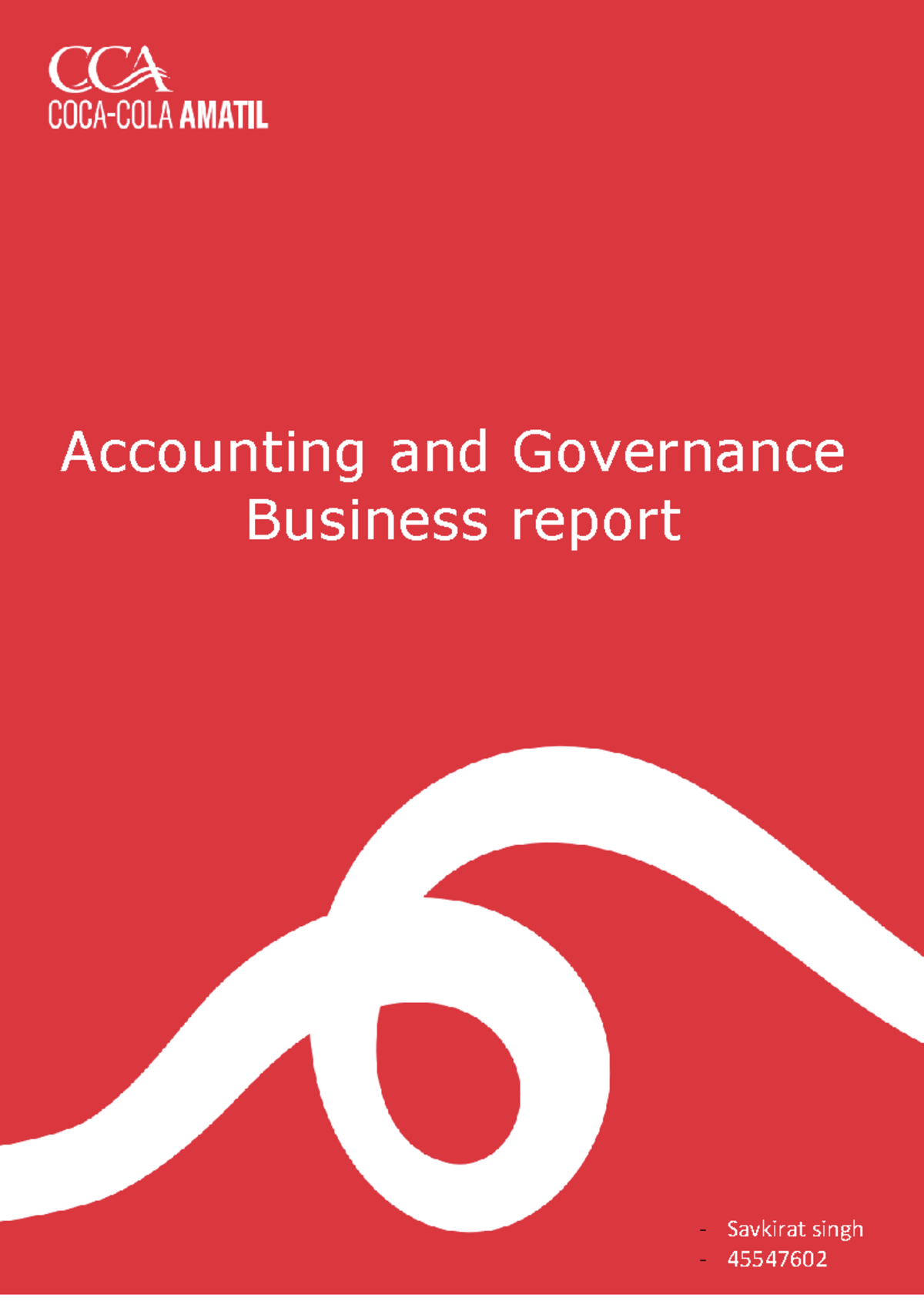 ACCG1001 Report - COMPANY OVERVIEW OF COCA COLA - Accounting and ...