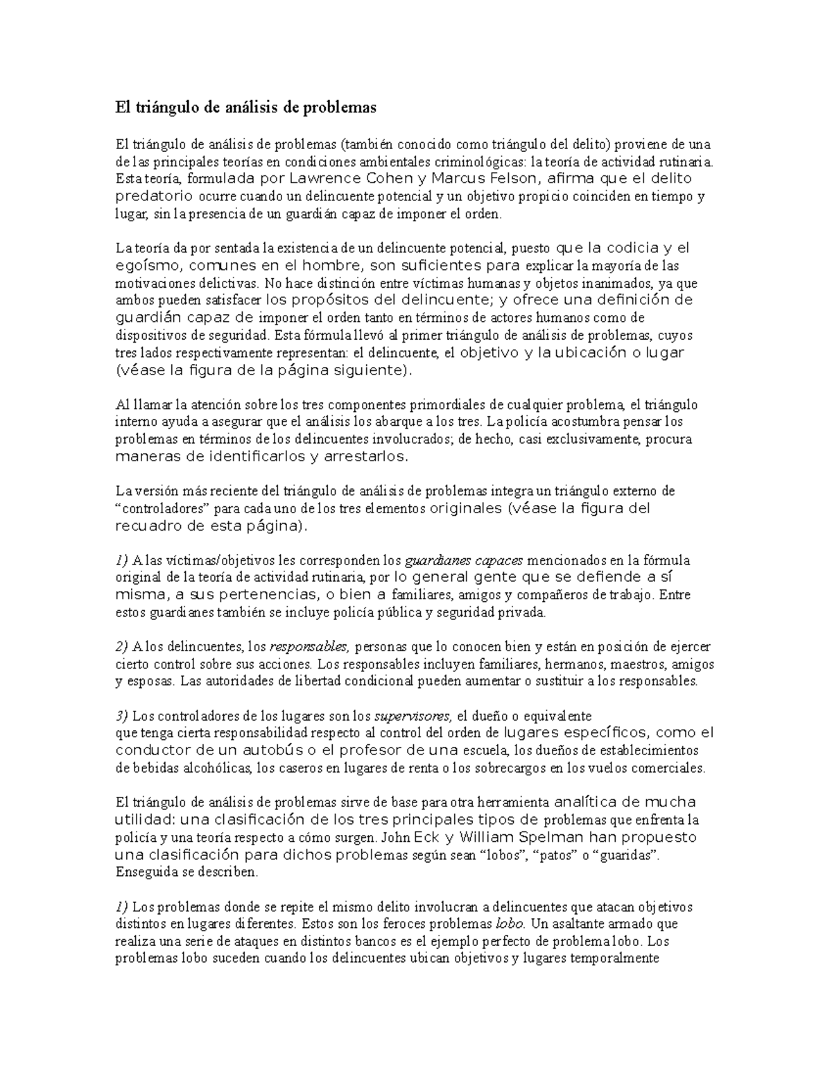 El triángulo de análisis de problemas - El de de problemas El de de ...