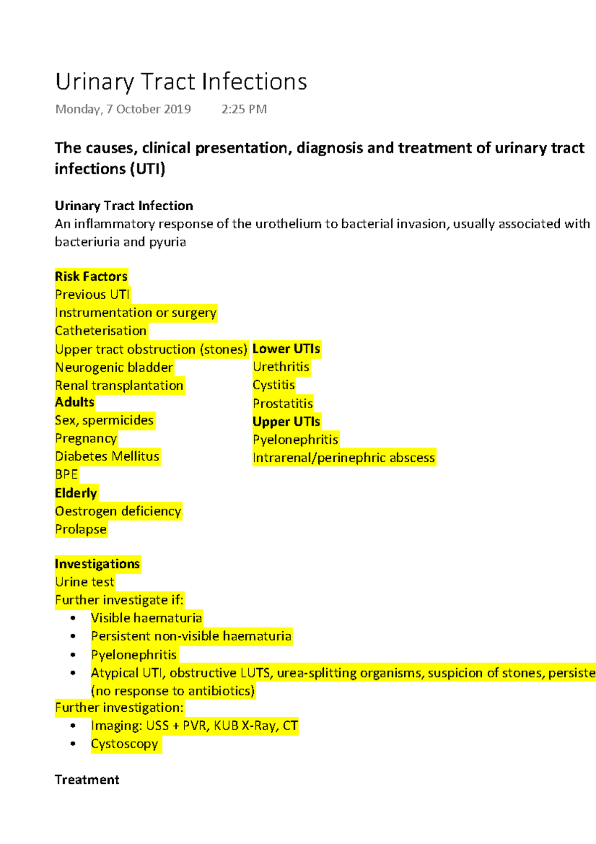 Urinary Tract Infections - The causes, clinical presentation, diagnosis ...