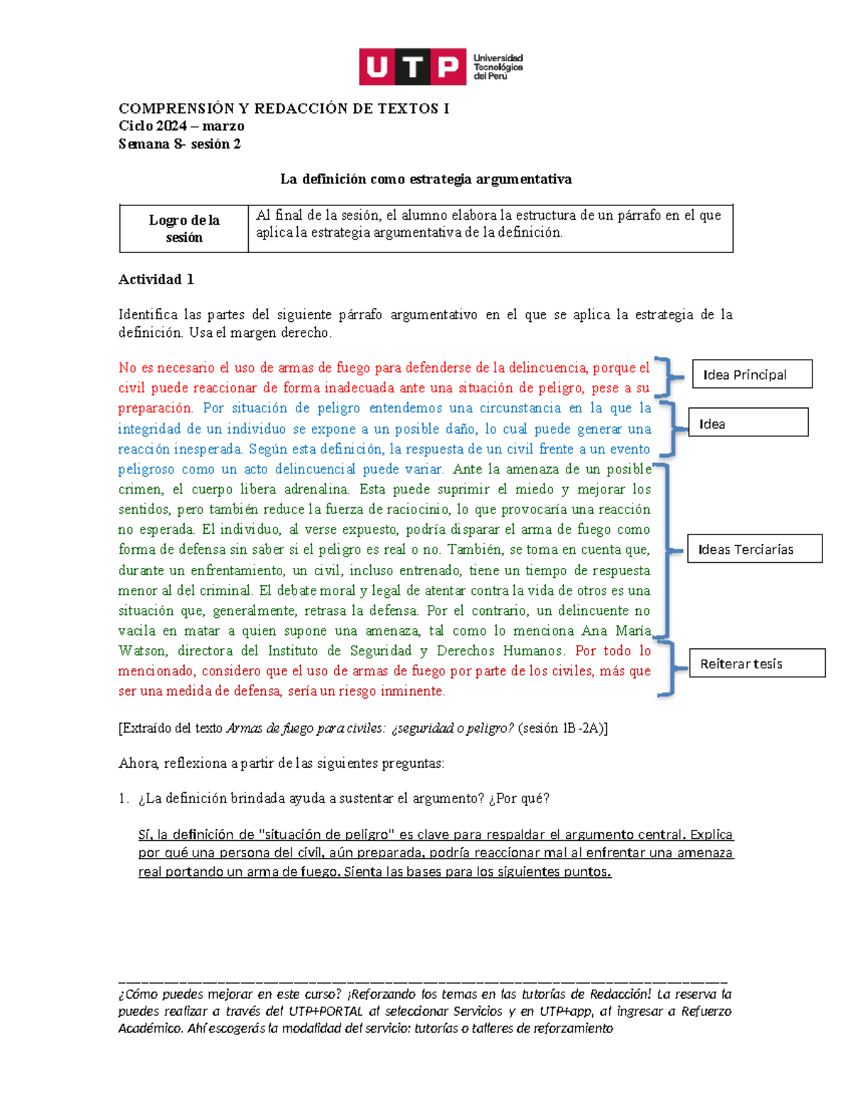 S08 s2+La Definición - COMPRENSIÓN Y REDACCIÓN DE TEXTOS I Ciclo 2024 ...