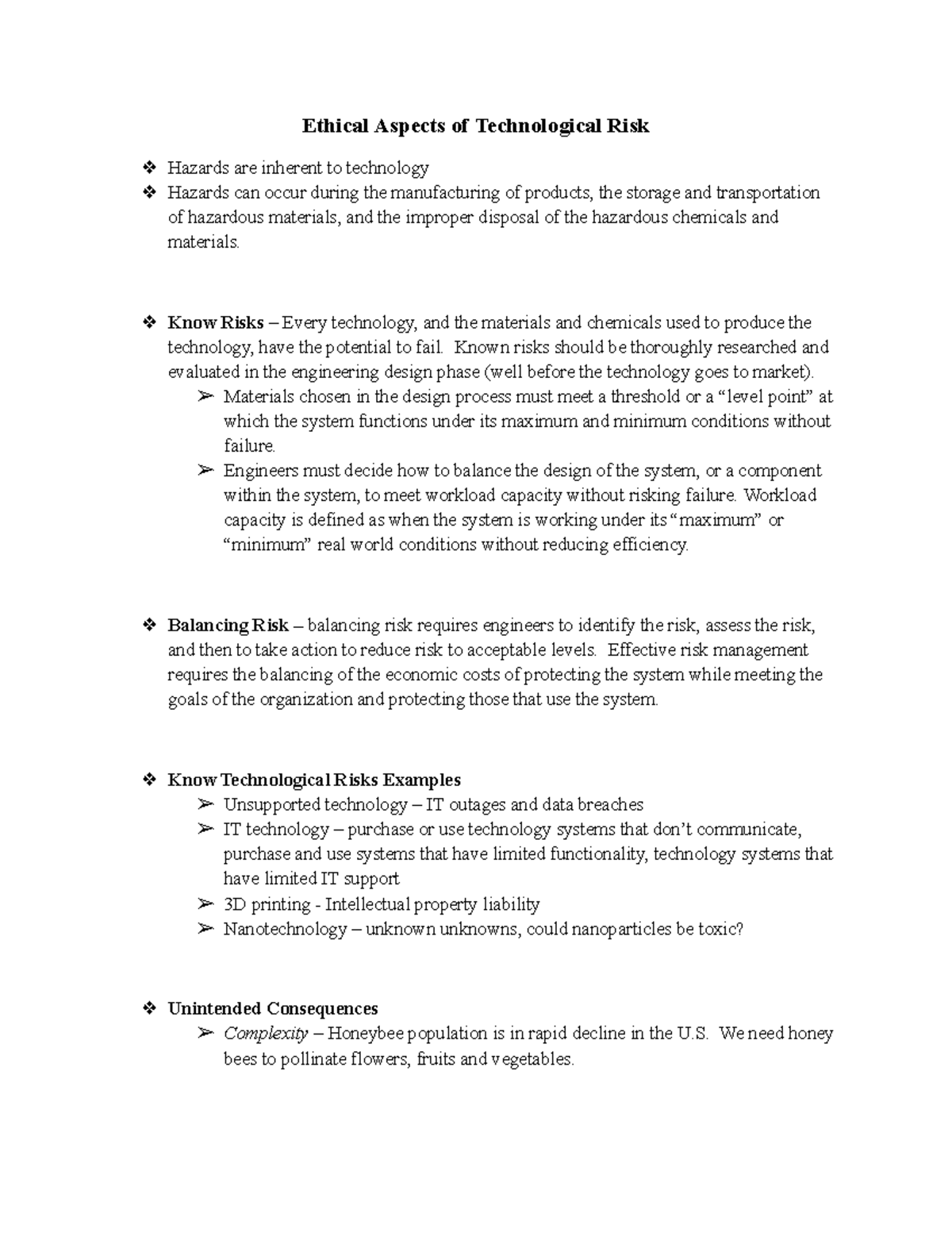 Module 9 - Ethical Aspects of Technological Risk Hazards are inherent ...