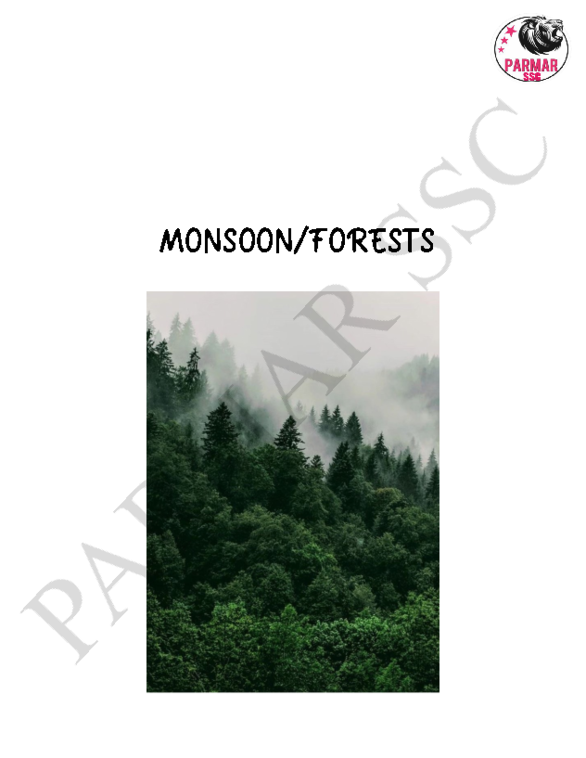 Monsoon & Forests - dsgsgs - MONSOON/FORESTS Factors affecting climate ...