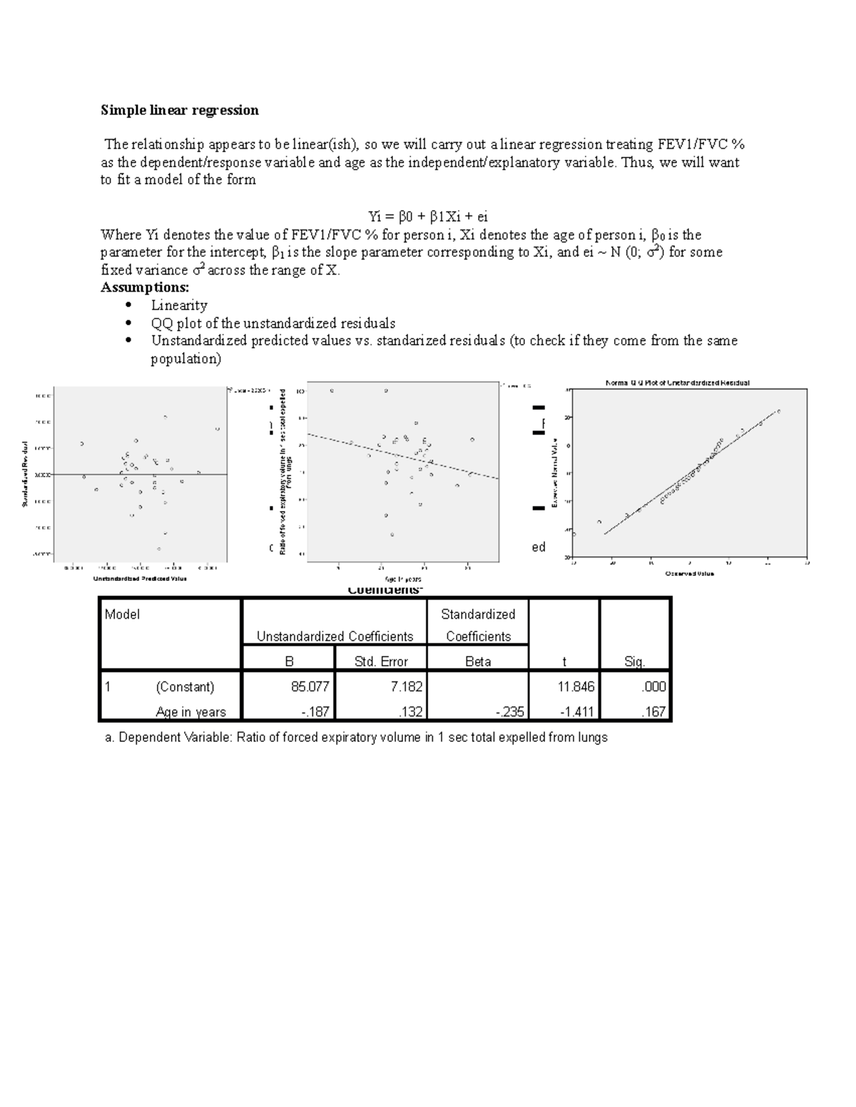 Summary - lecture simple linear regression - Simple linear regression ...