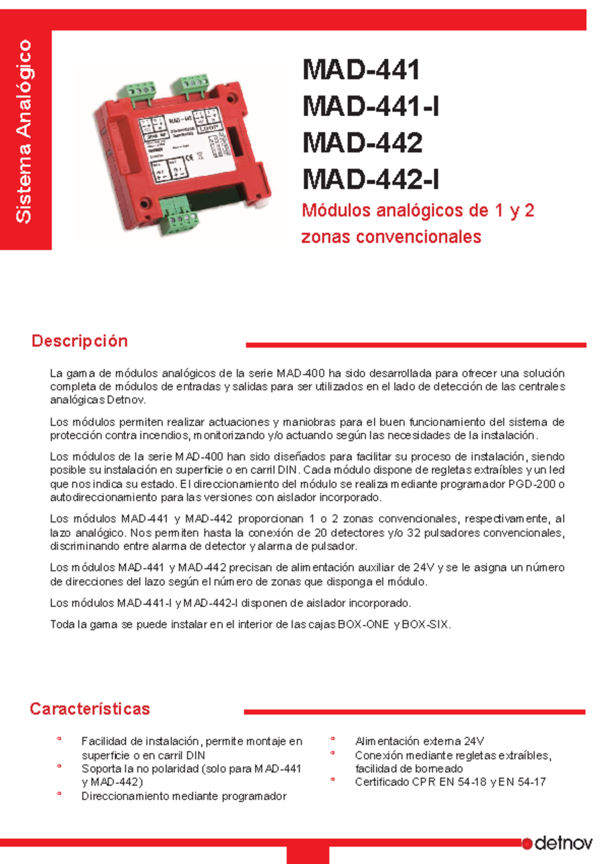 Datasheet MAD-442 I-DS-192-es-2019-a - Sistema Analógico MAD- MAD-441-I ...