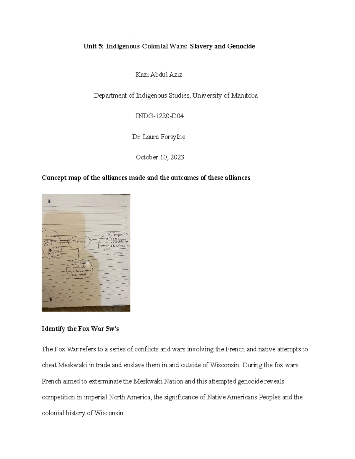 Unit 5 - ASSIGNMENT - Unit 5: Indigenous-Colonial Wars: Slavery and ...