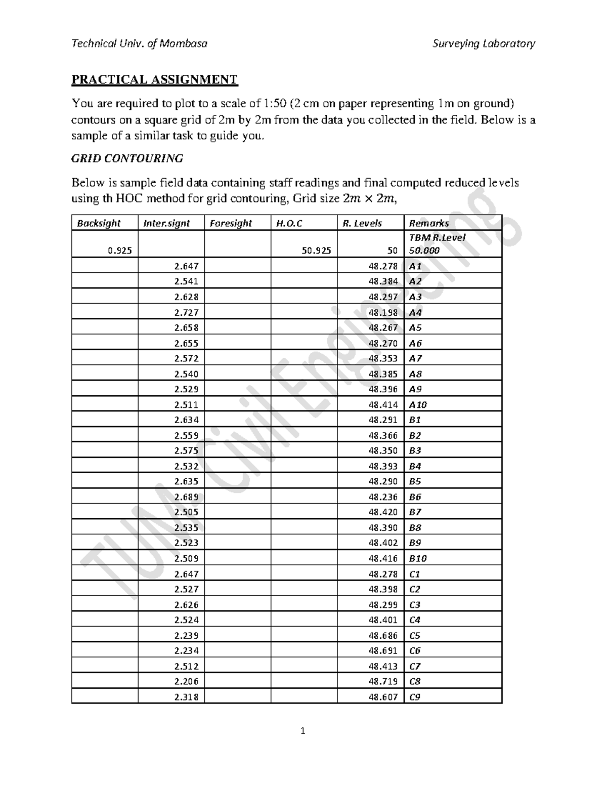 Assgnment - Engineering survey - ####### PRACTICAL ASSIGNMENT ...