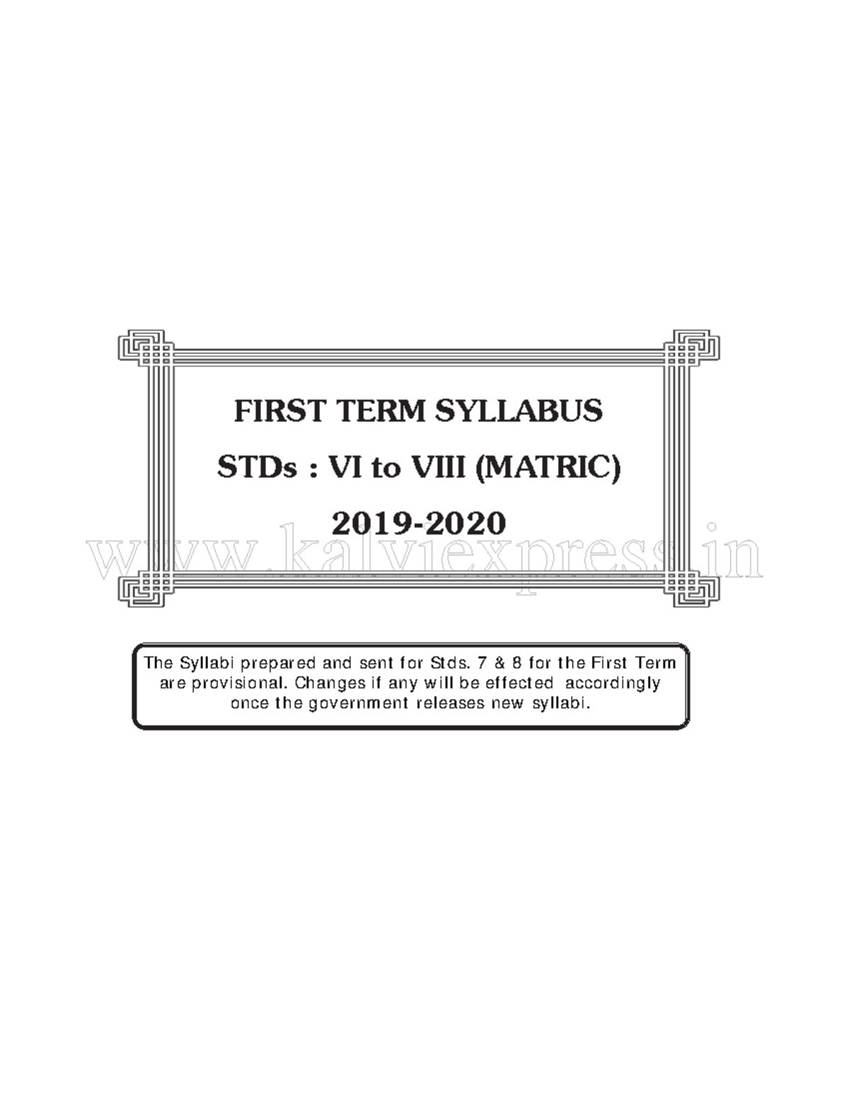 Syllabus 6 to 10 - kalviexpress US-MC 1 2019- FIRST TERM SYLLABUS STDs ...