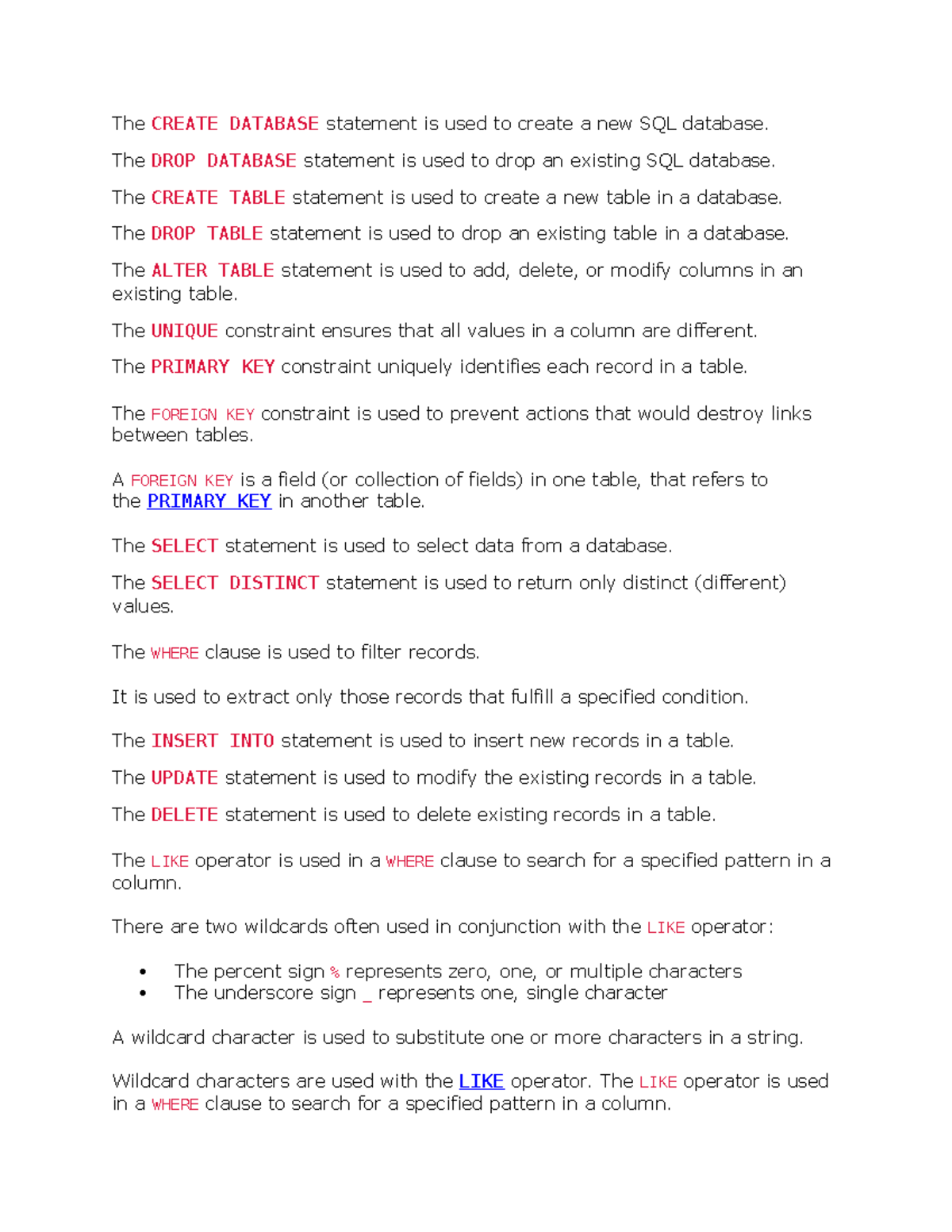 Dbms - about dbms - The CREATE DATABASE statement is used to create a ...