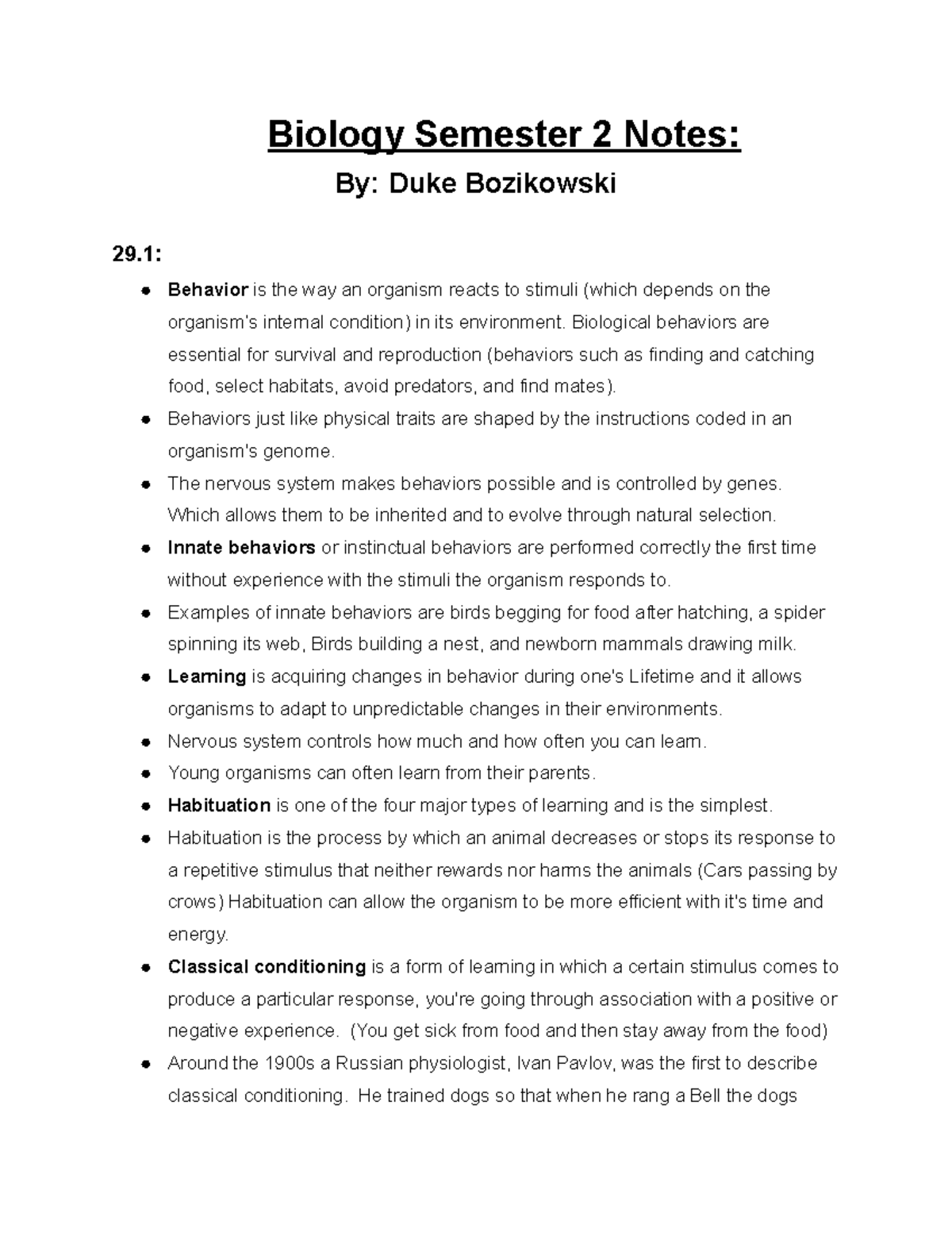 Biology Semester 2 Notes - Biology Semester 2 Notes: By: Duke ...