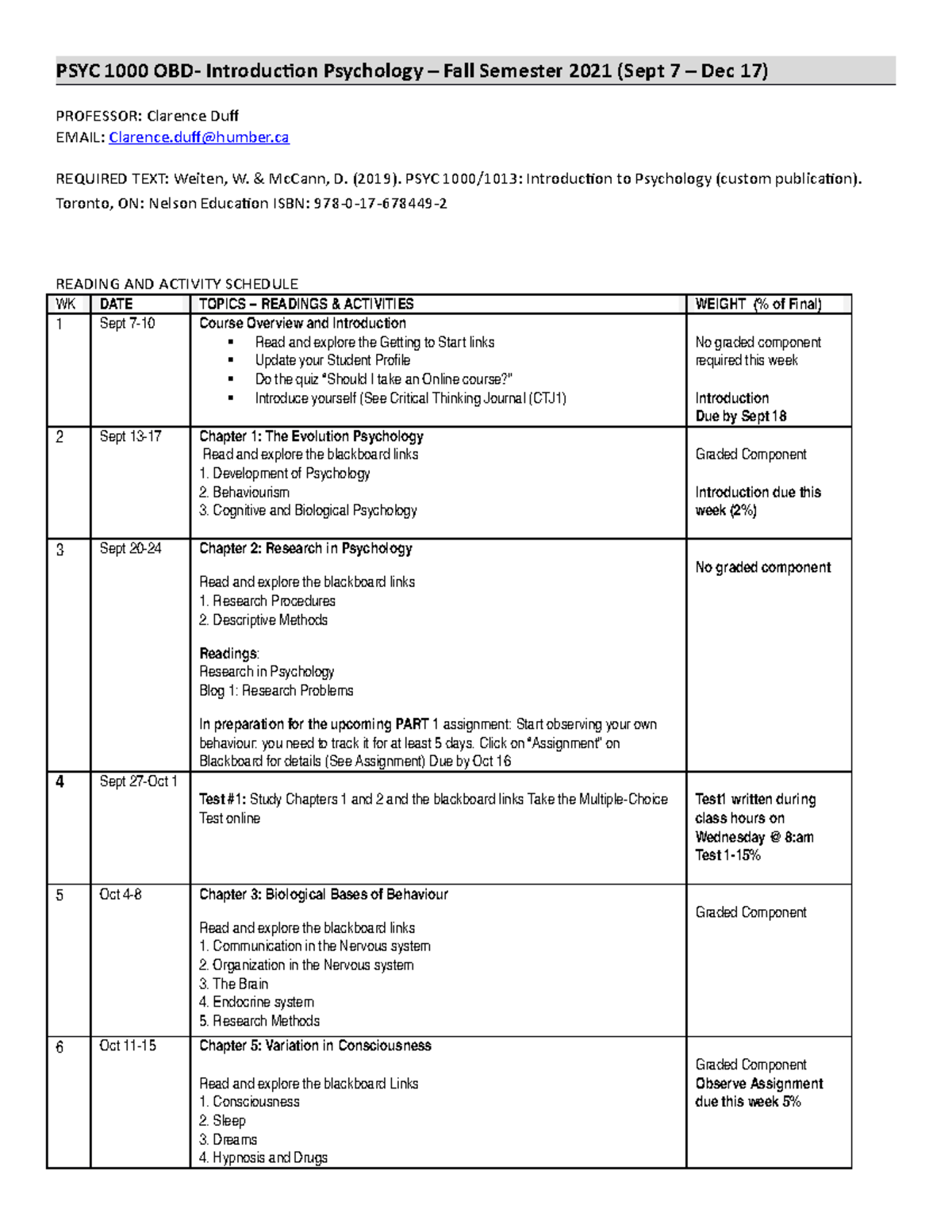 Critical Path PSYC 1000- OBD - Fall 2021 - PSY100Y5 - U of T - Studocu