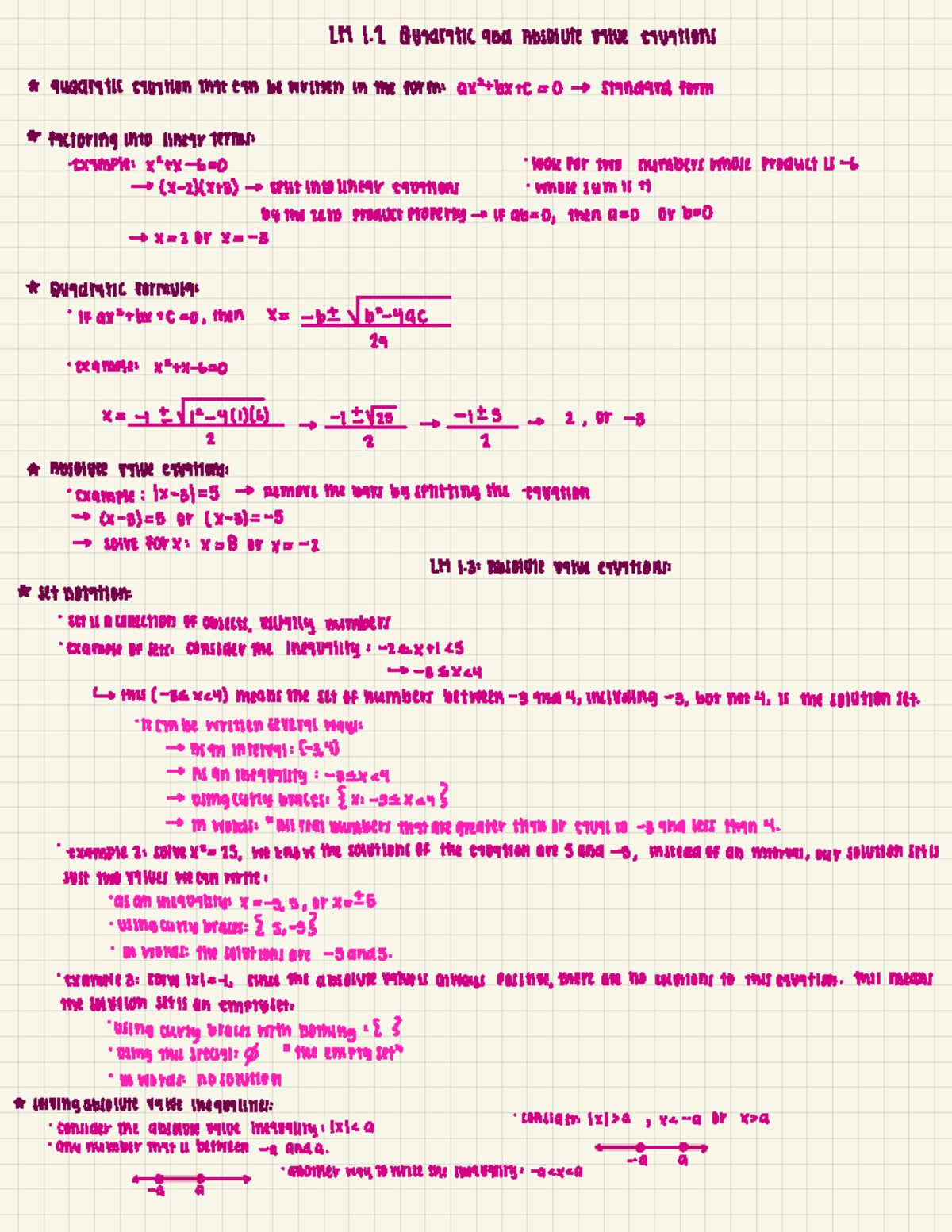 LM 1.2 - Quadratic and Absolute Value Equations - LM 1 QV9dr9tK 9nA Absolute value equations ...