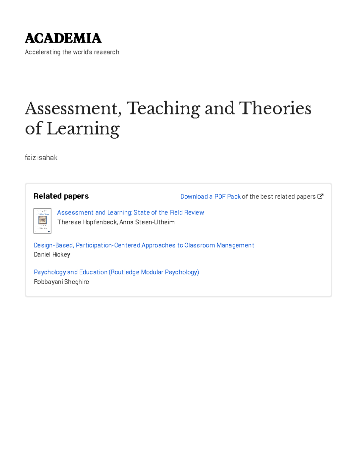Assessment teaching theories of learning-with-cover-page-v2 ...