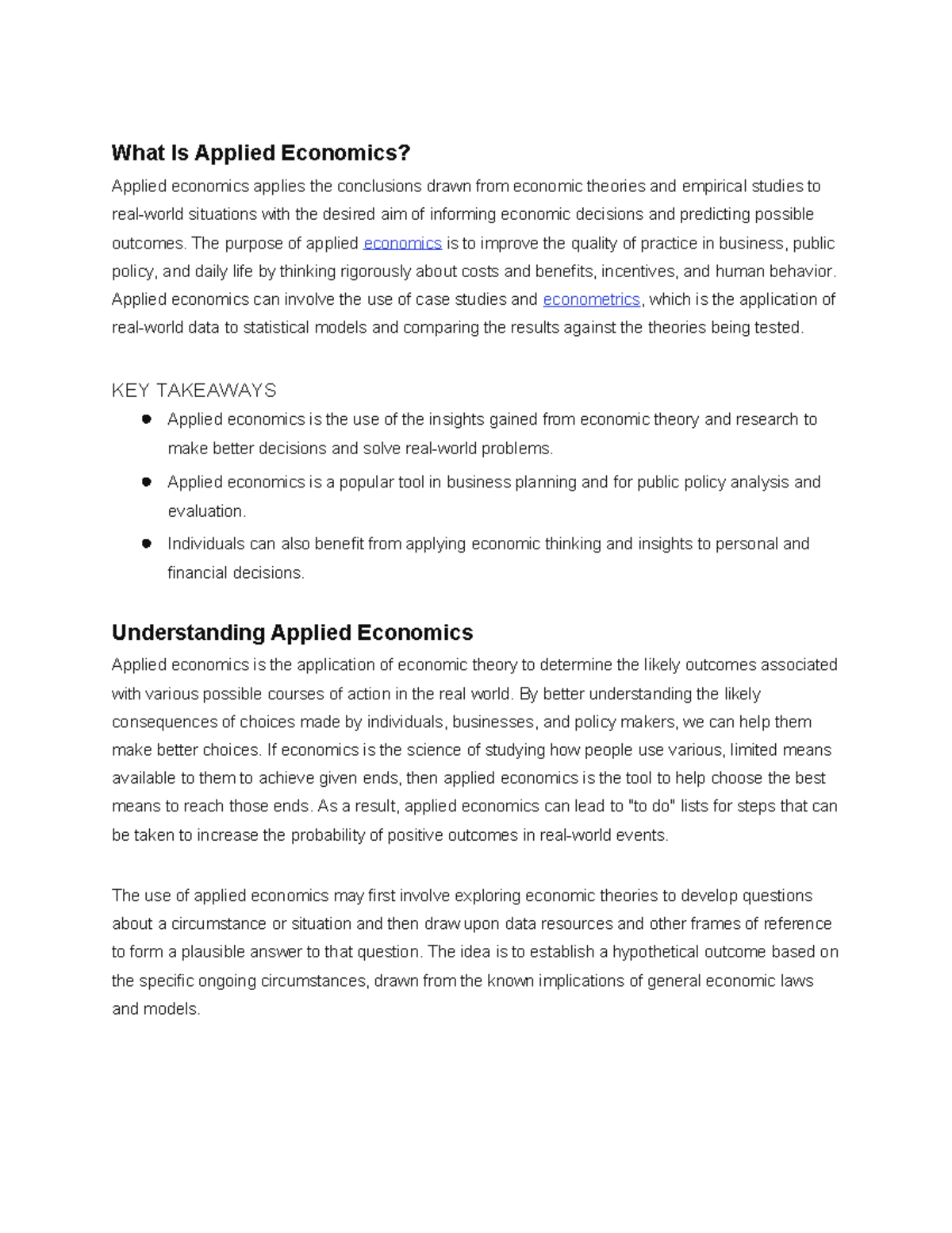 What Is Applied Economics - What Is Applied Economics? Applied ...