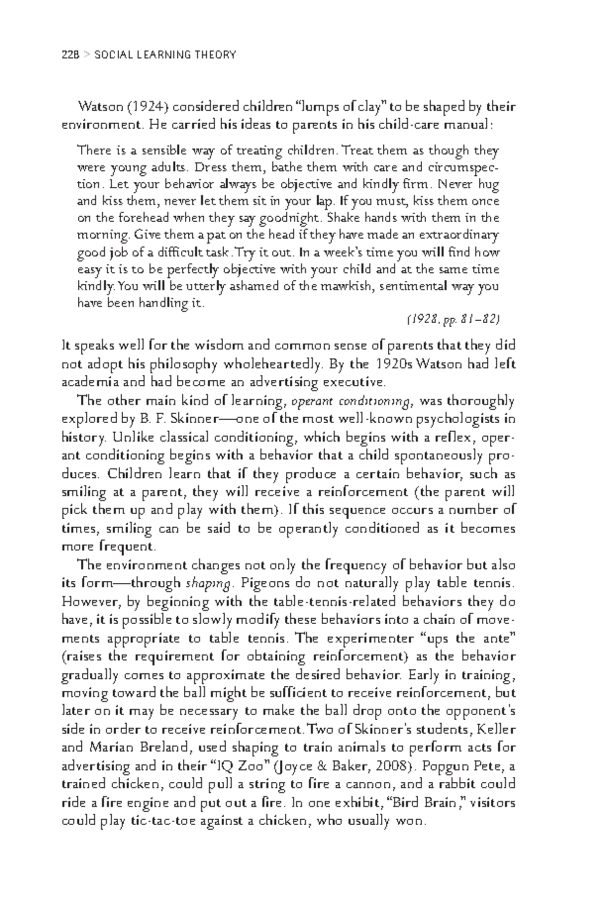 Developmental Psychology-82 - 228 > SOCIAL LE ARNING THEORY Watson ...