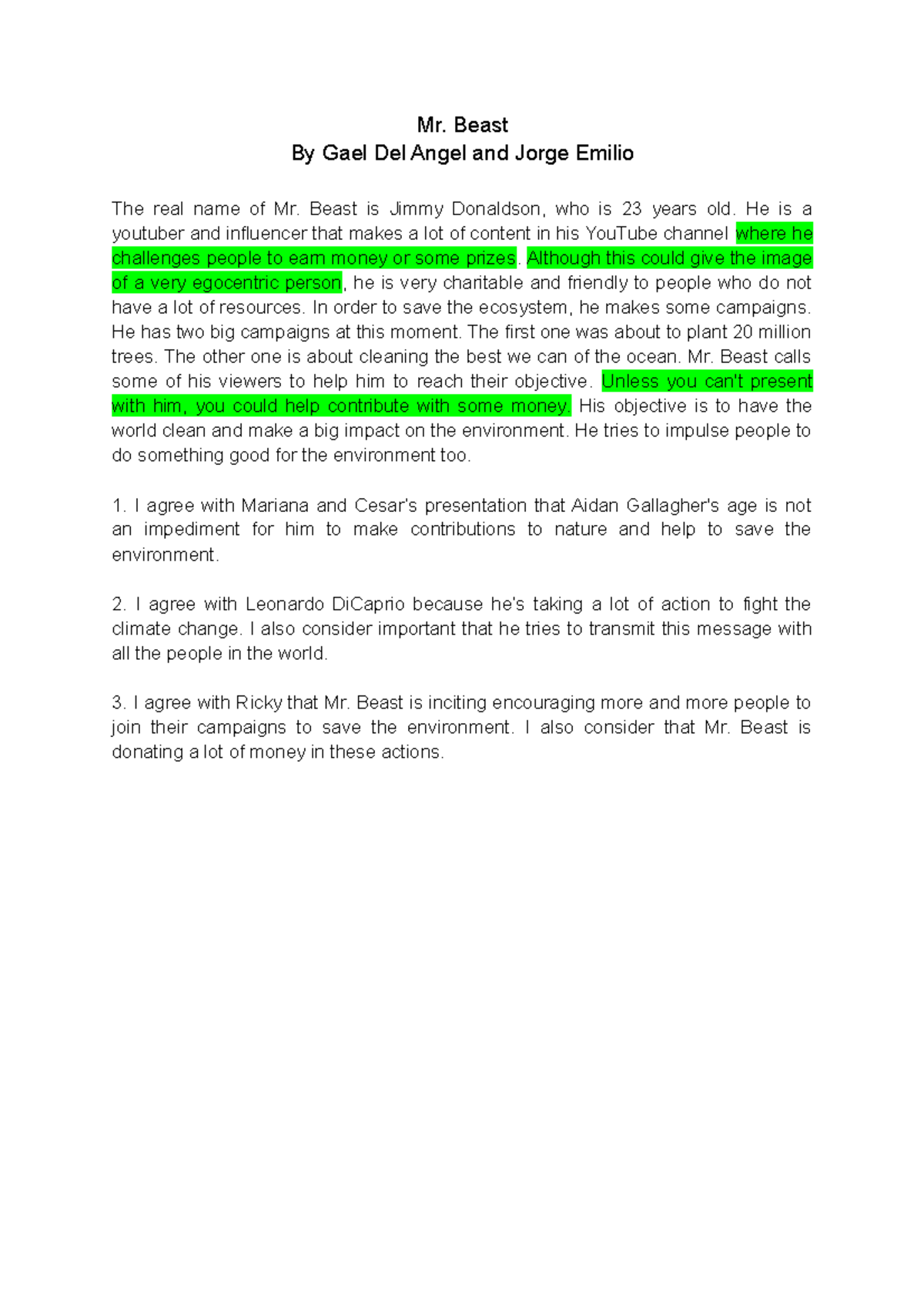 Mr. Beast - Mr. Beast By Gael Del Angel and Jorge Emilio The real name ...