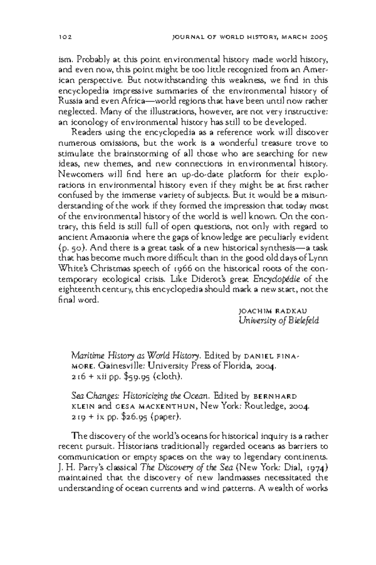 Maritime History and World History Multi - 102 journal of world history ...